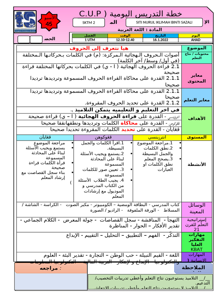 RPH B.arab 1 | PDF