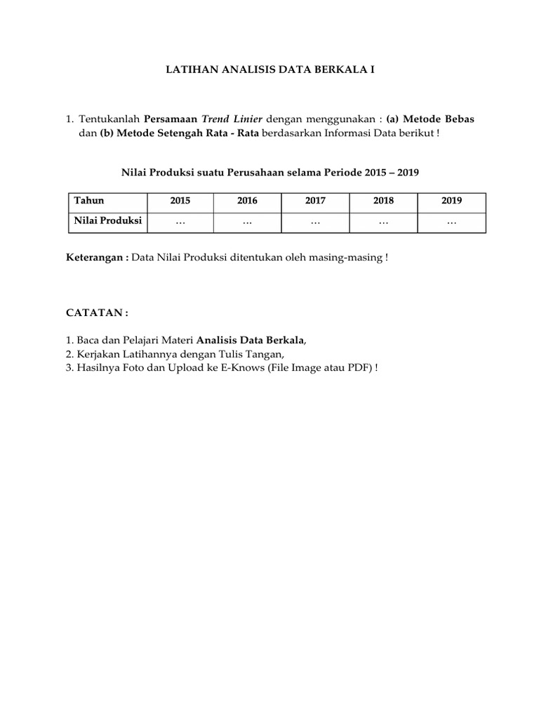 Latihan Analisis Data Berkala 1 | PDF
