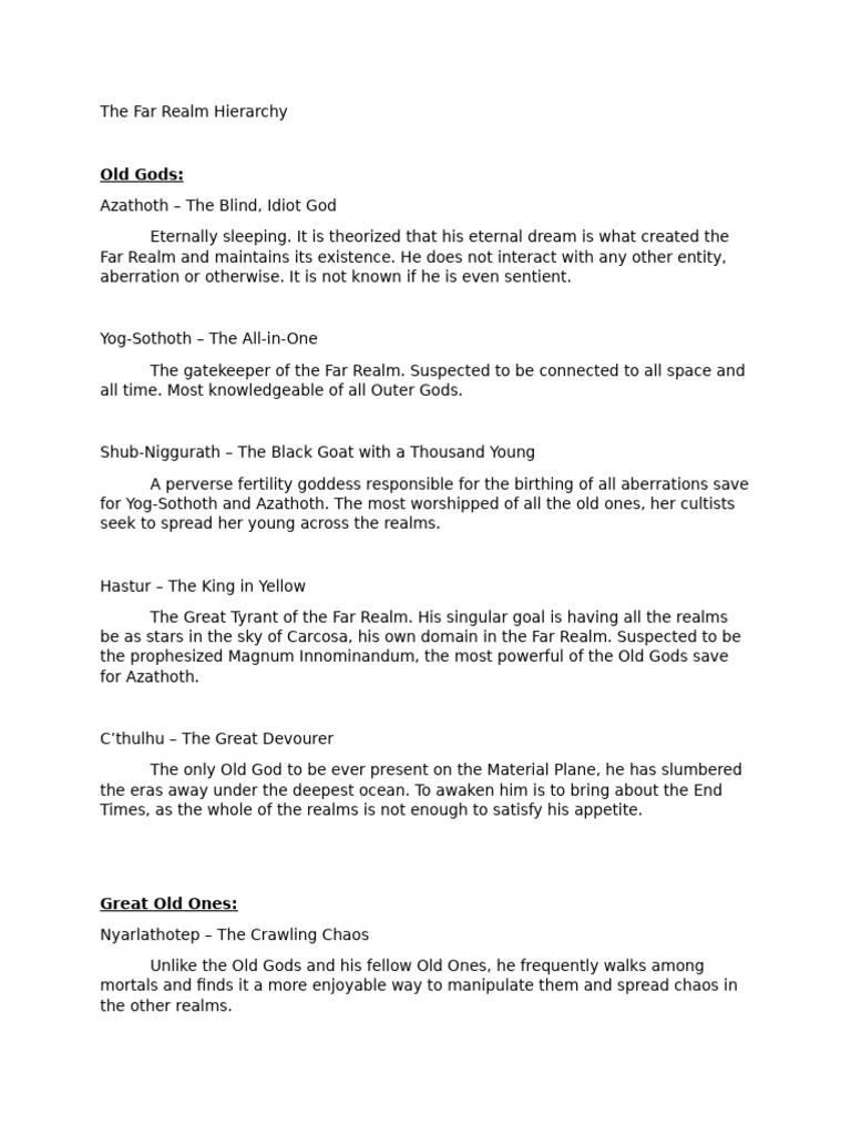 The Far Realm Hierarchy | PDF | Law | History