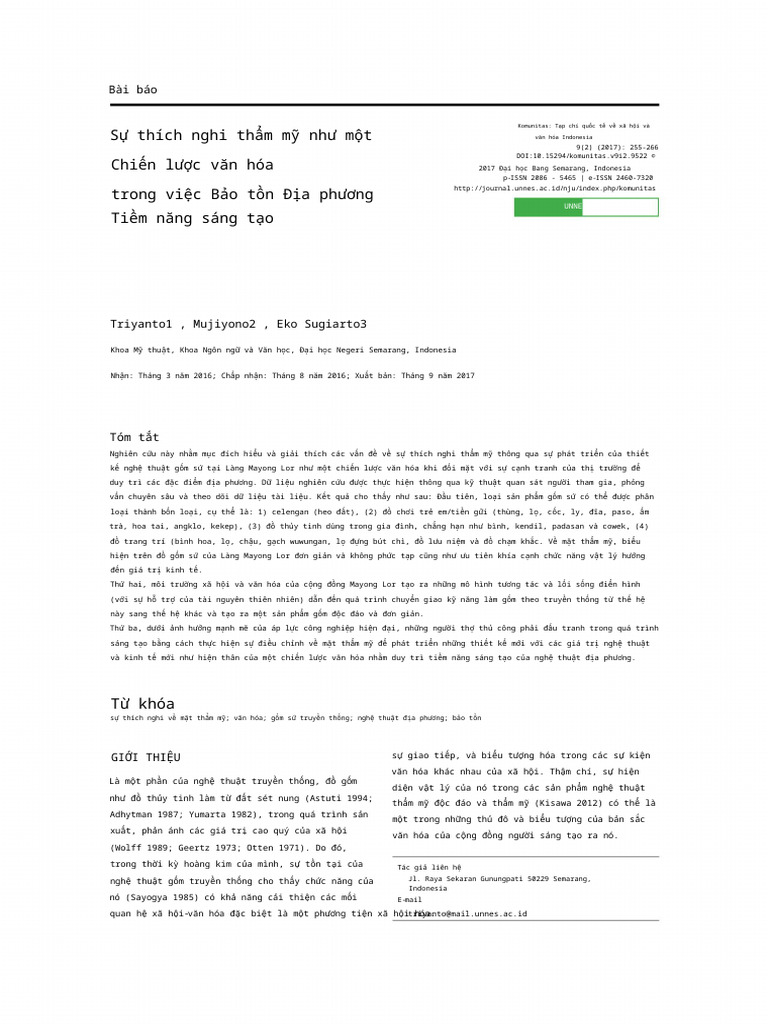 Aesthetic Adaptation As A Culture Strategy in Preserving The 49uyliqgkb ...