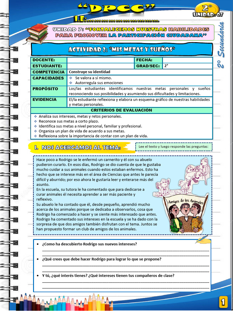 2° DPCC - Actv.02-Unid.7 2023 | PDF | Comportamiento | Evaluación