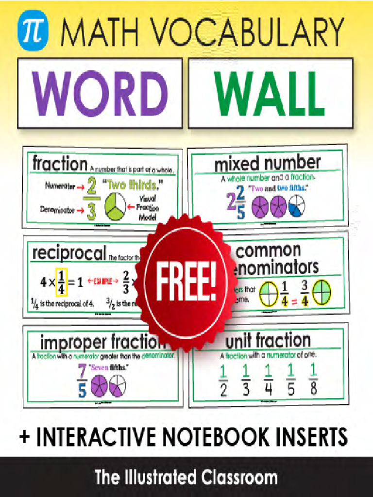 Fraction Word Wall for Grades 3-5 | PDF | Mathematics | Elementary ...