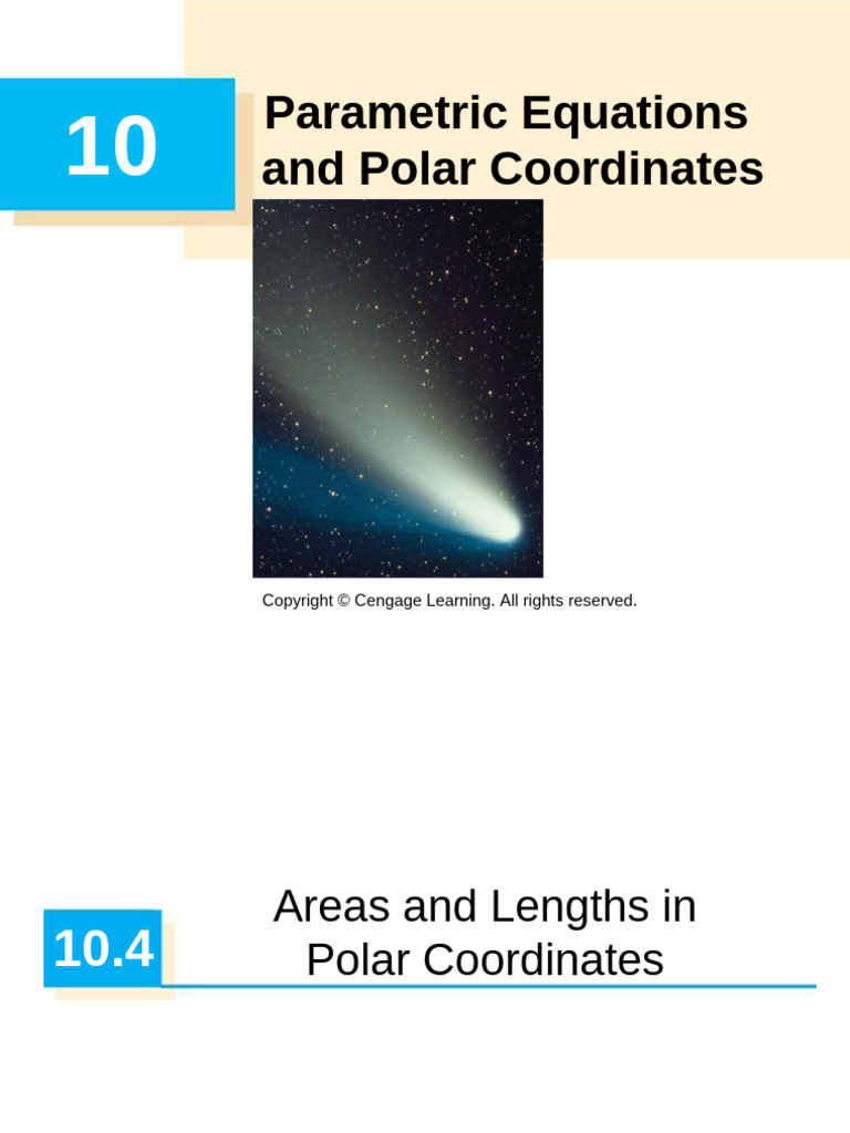 10-4 Parametric Equations and Polar Coordinates | PDF | Area ...