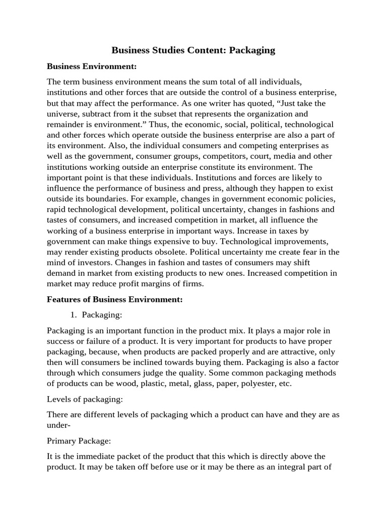 Changing Modes of Packaging | PDF