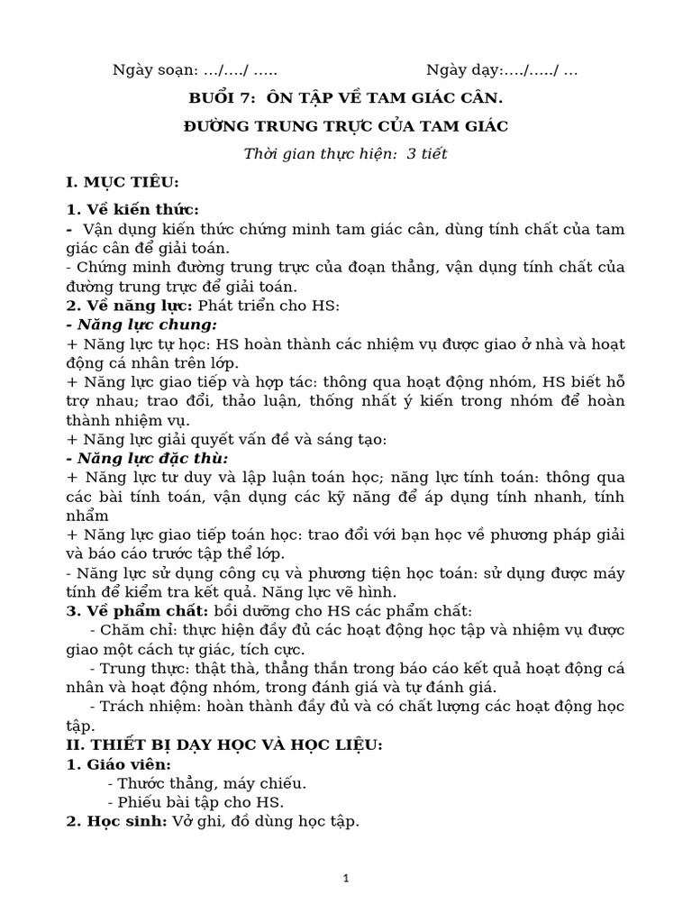 B7 Tam Giac Can. Duong Trung Truc Cua Doan Thang | PDF