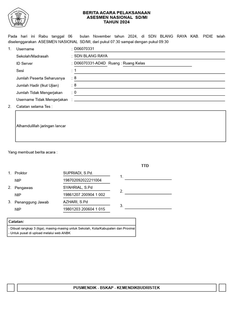 Asesmen Nasional - Tahun 2024. ss3 | PDF