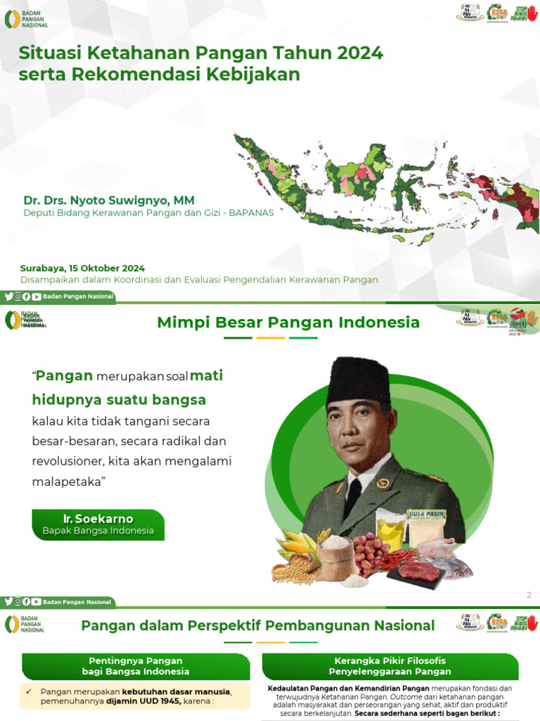 Deputi Bidang KPG - Peta Ketahanan Dan Kerawanan Pangan - FSVA Nasional Tahun 2024 | PDF