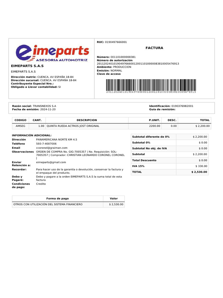 Ride - 2024-11-20T120828.591 | PDF | Factura | Contabilidad