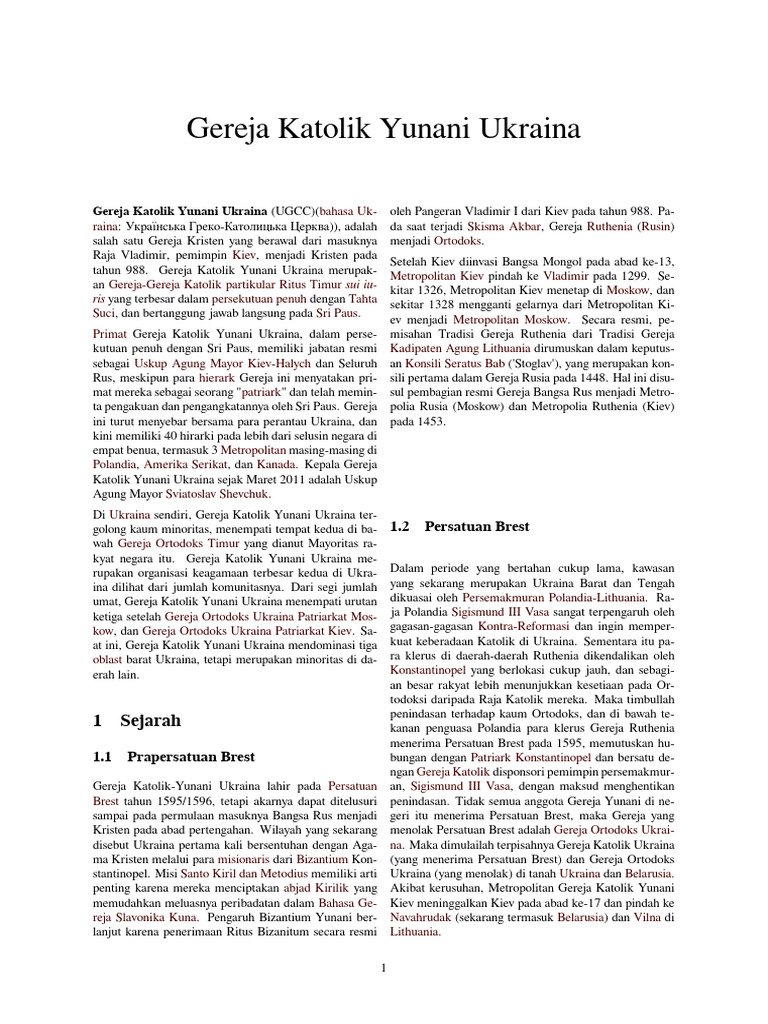 Gereja Katolik Yunani Ukraina | PDF