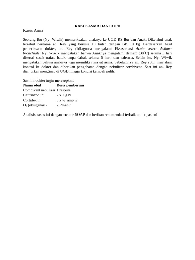 KASUS ASMA DAN COPD - Farmakoterapi 1 | PDF