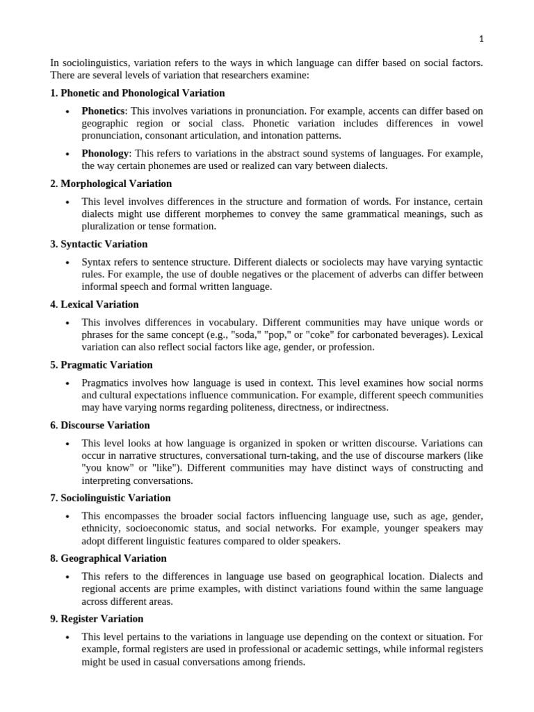 Sociolinguistic Variation | PDF | Phonology | Sociolinguistics