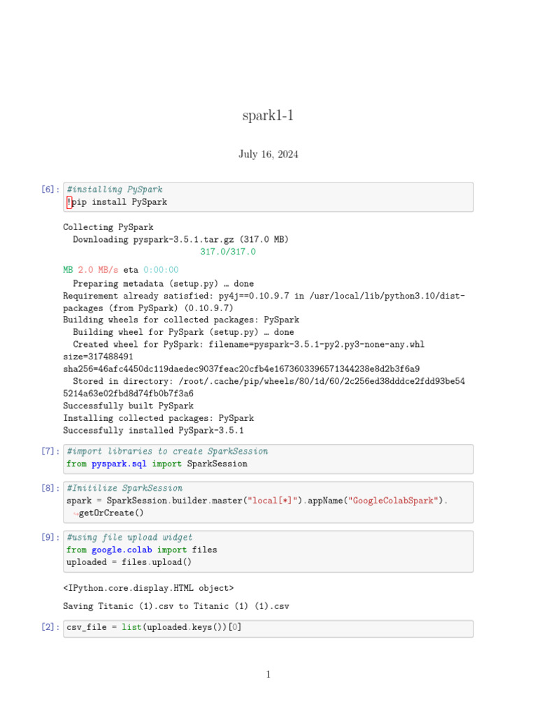 Spark1 1 | PDF | Comma Separated Values | Data Management