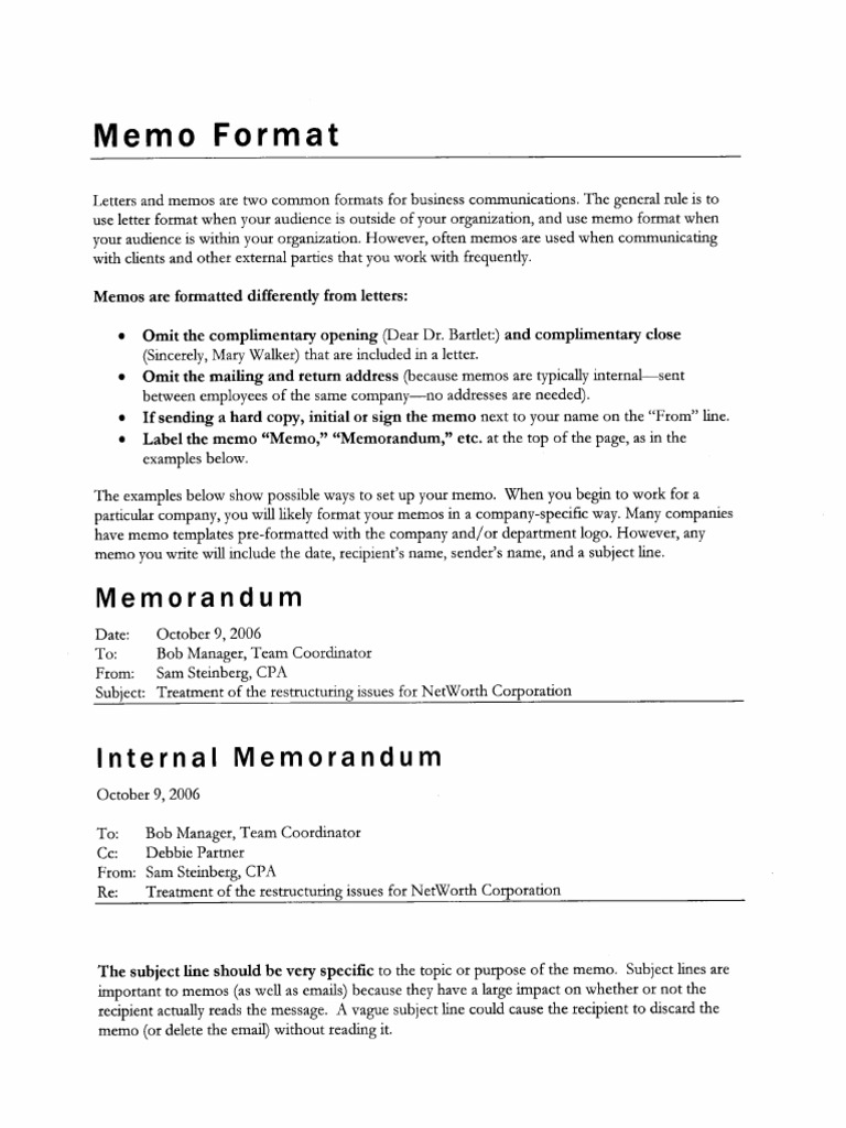 Memo Writing Tips | PDF