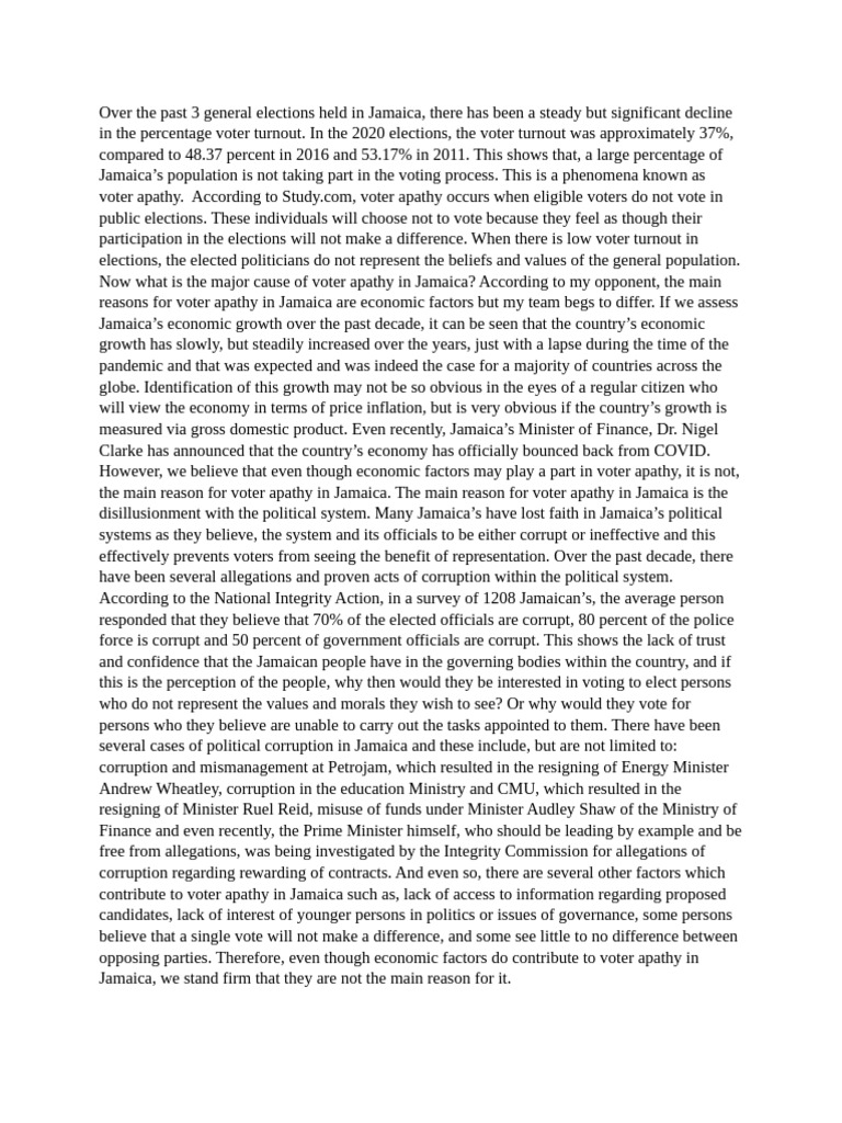 Introduction For Debate | PDF | Elections | Jamaica