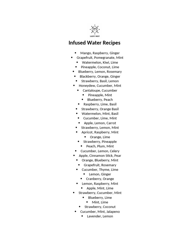 Infused Water Recipes | PDF