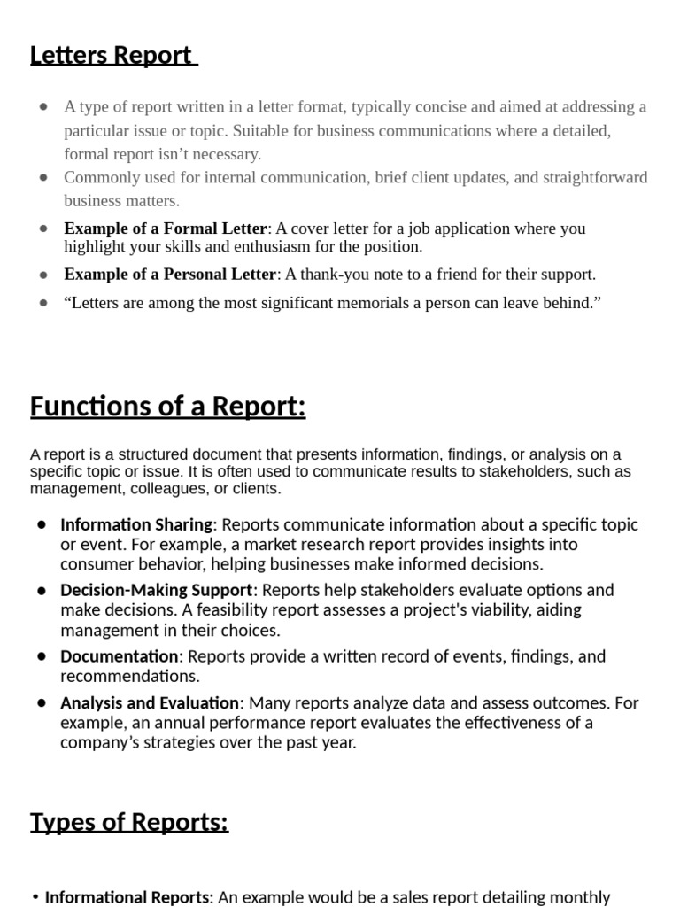 Letter Report Writing | PDF