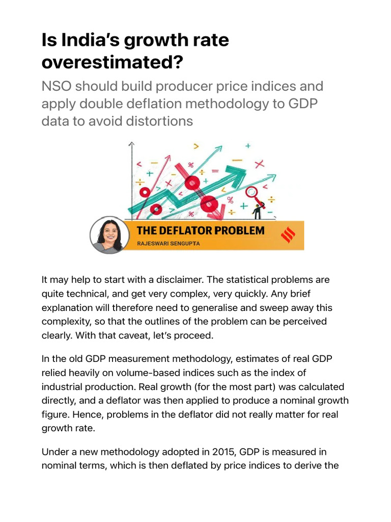 Is India's Growth Rate Overestimated? | PDF | Gross Domestic Product | Inflation
