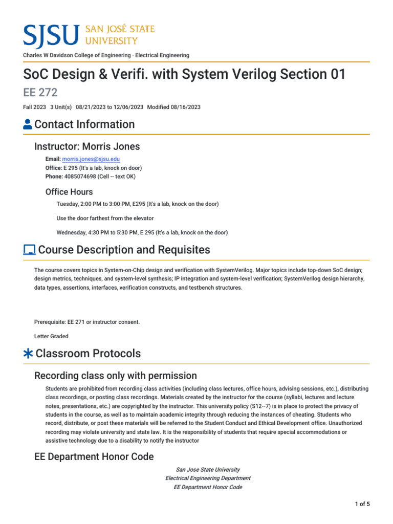 EE272-01 | PDF | System On A Chip | Specification (Technical Standard)