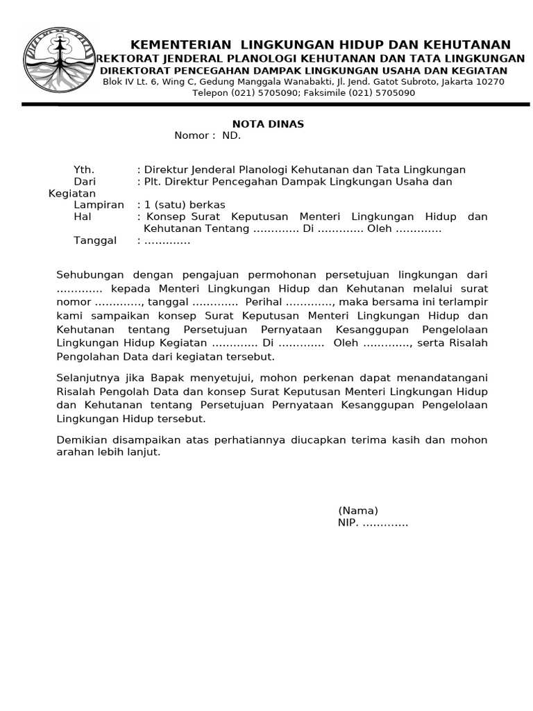 Template Nota Dinas (ND) | PDF