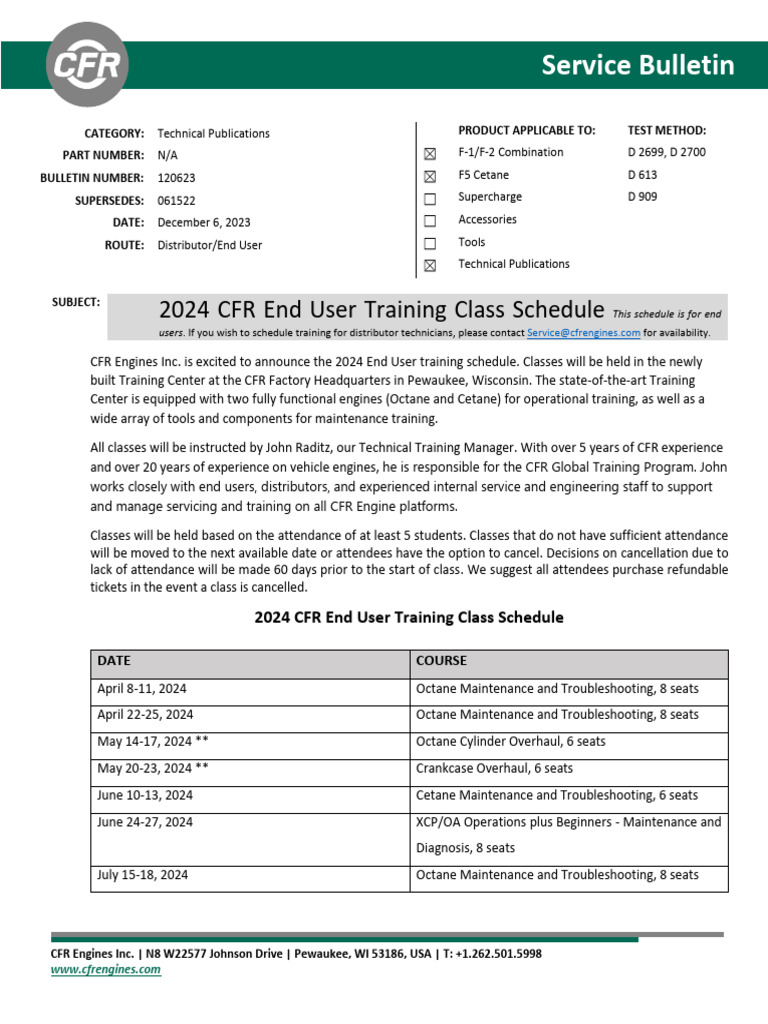 2024 Training Bulletin - Rev.1 | PDF