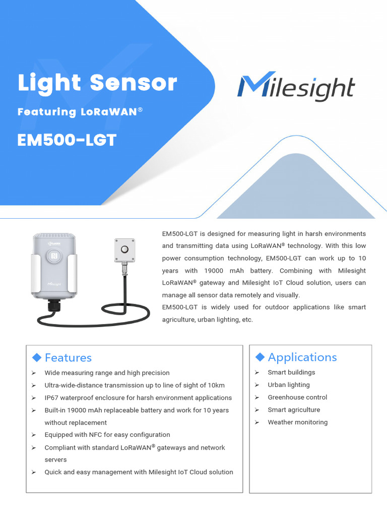 em500-lgt-datasheet-en | PDF | Internet Of Things | Sensor