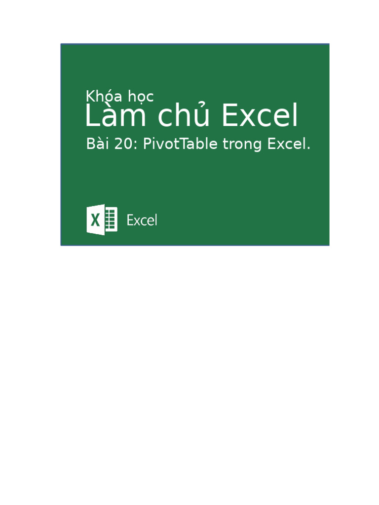 #20 PivotTable Trong Excel | PDF