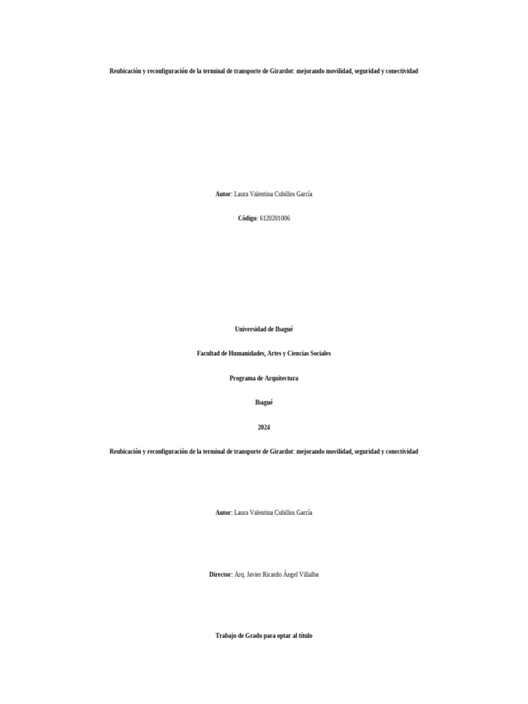 Monografia Laura Cubillos Entrega F | PDF | Transporte | Infraestructura