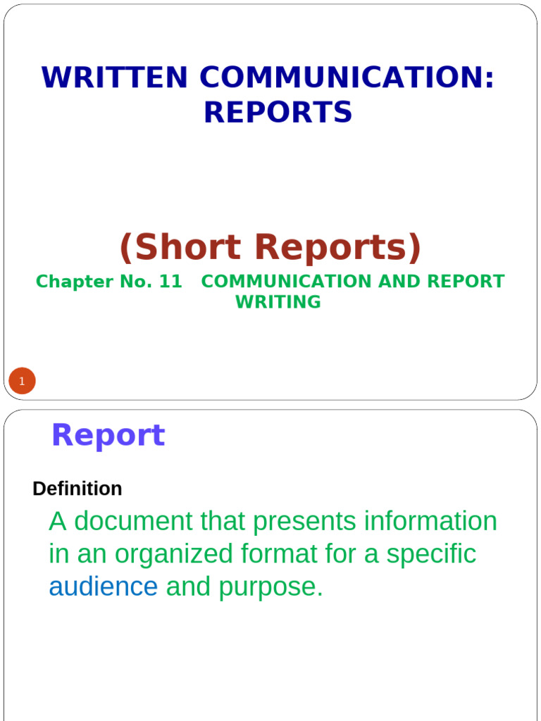 11 Chapter Short Reports | PDF | Memorandum | Communication