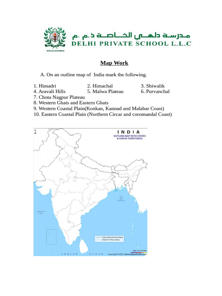 Class 6 Map Work PA 2 | PDF