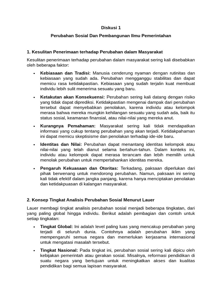 Tantangan dan Analisis Perubahan Sosial | PDF | Karier & Perkembangan