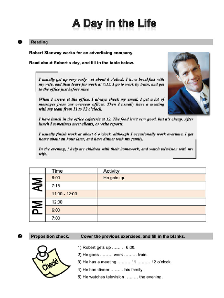 Present Simple Task 2 - Reading | PDF