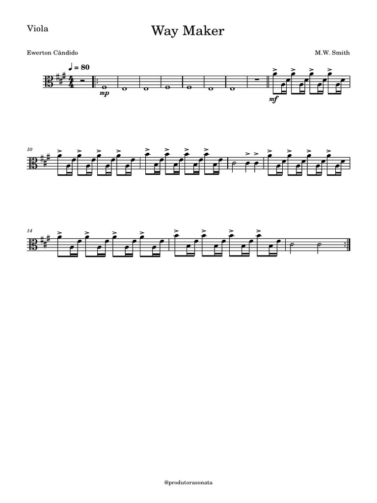 Way Maker Viola Sheet Music | PDF