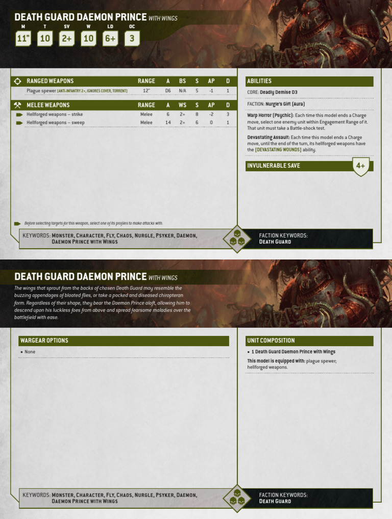 Death Guard Daemon Prince With Wings | PDF