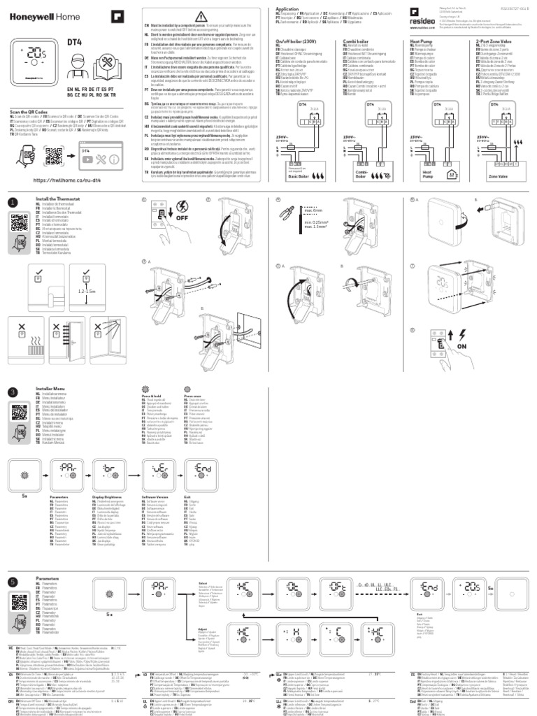 Honeywell Home Dt4 Installation Guide | PDF
