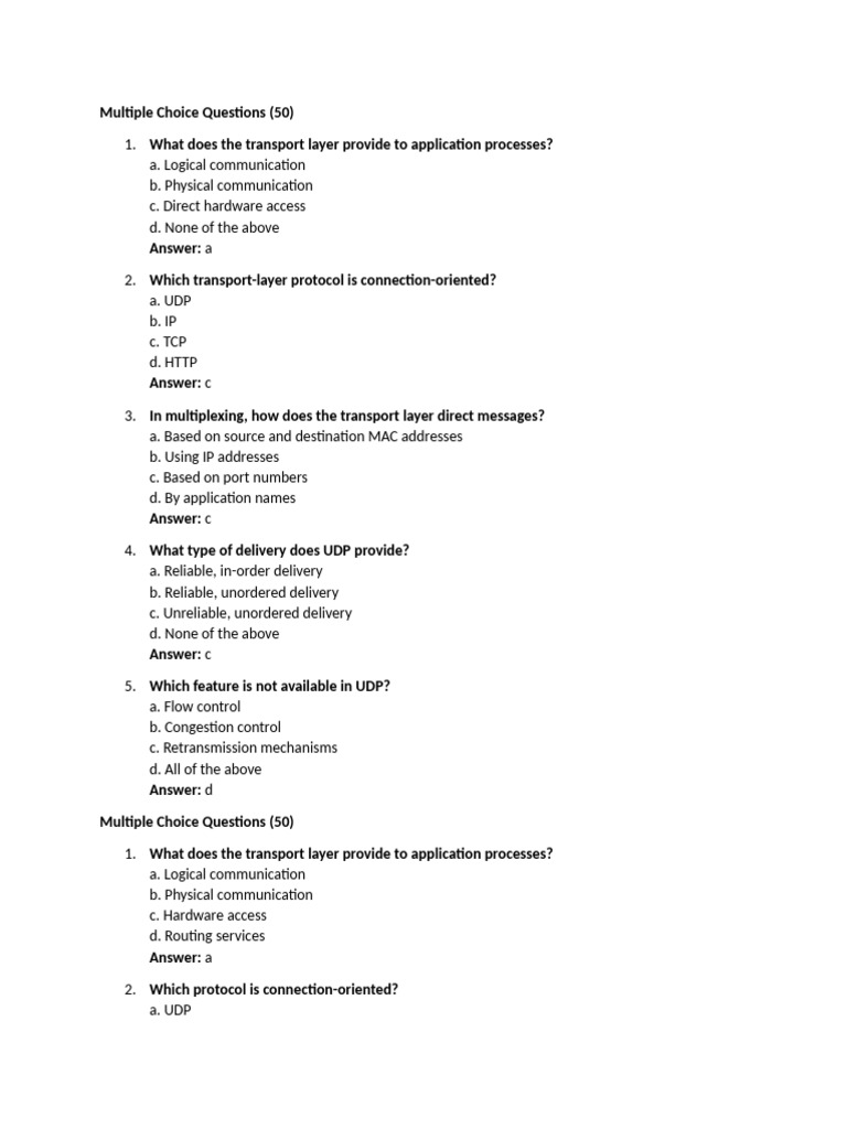 Mcqs | PDF | Transmission Control Protocol | Network Congestion
