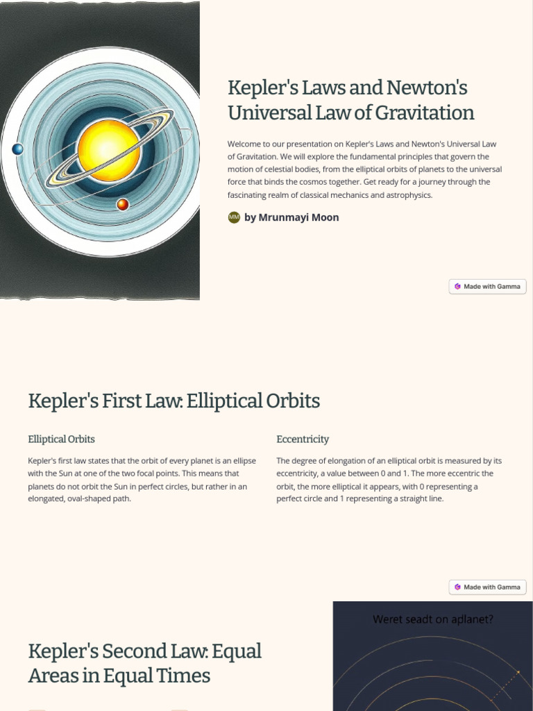 Keplers Laws and Newtons Universal Law of Gravitation | PDF | Orbit ...