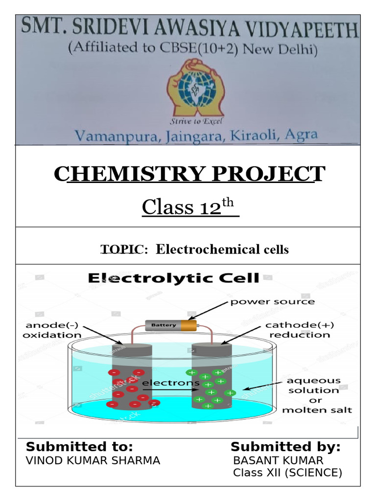 Chemistry Project Class 12 | PDF | Physical Sciences | Electricity