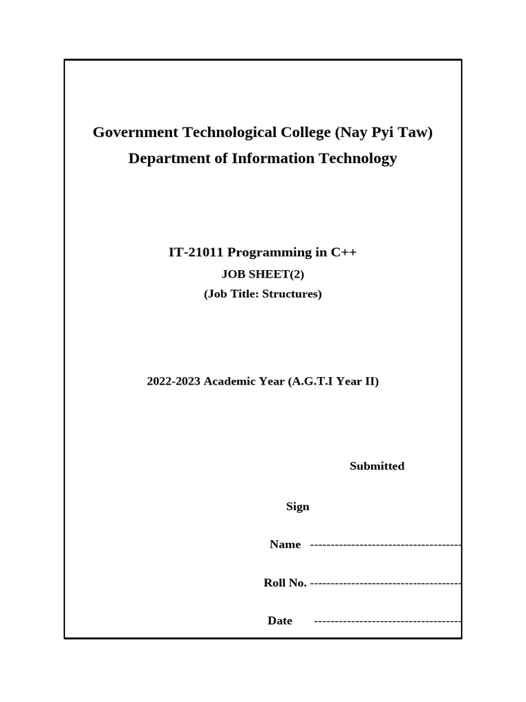 C++ Job Sheet 2 | PDF