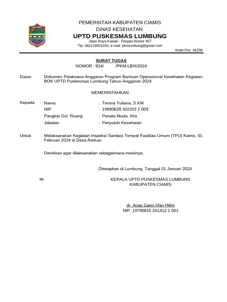 SURTUG SPPD BOK 2024 Kudu Kieu | PDF