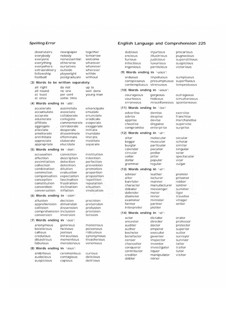 Spelling Errors | PDF