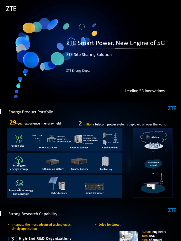 ZTE Site Sharing Power Solution | PDF | Photovoltaics | Solar Power