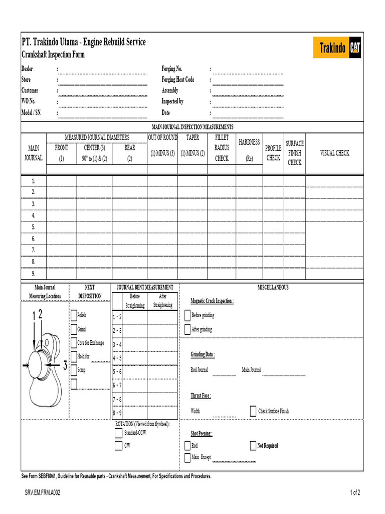 A002 Crankshaft Inspection | PDF | Mechanical Engineering