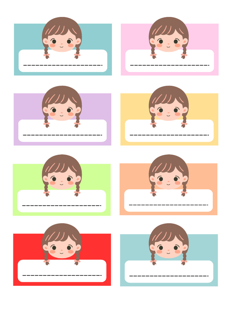 Pastel Minimalist Student Folder Label | PDF
