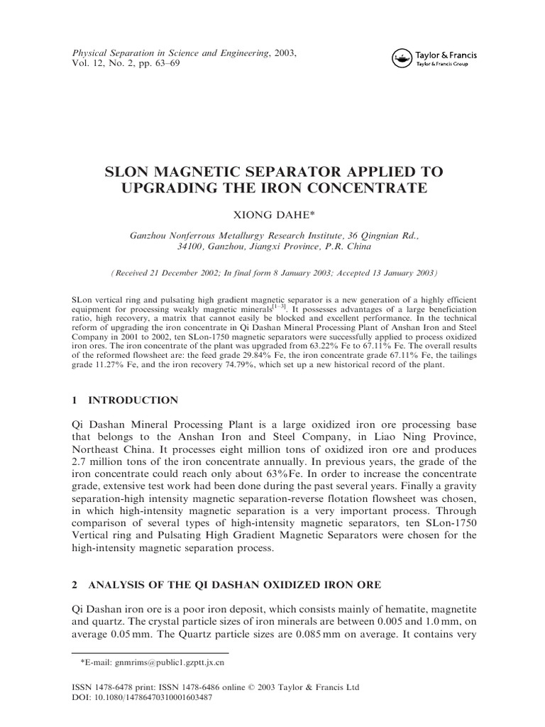 SLON Artigo | PDF | Iron Ore | Iron