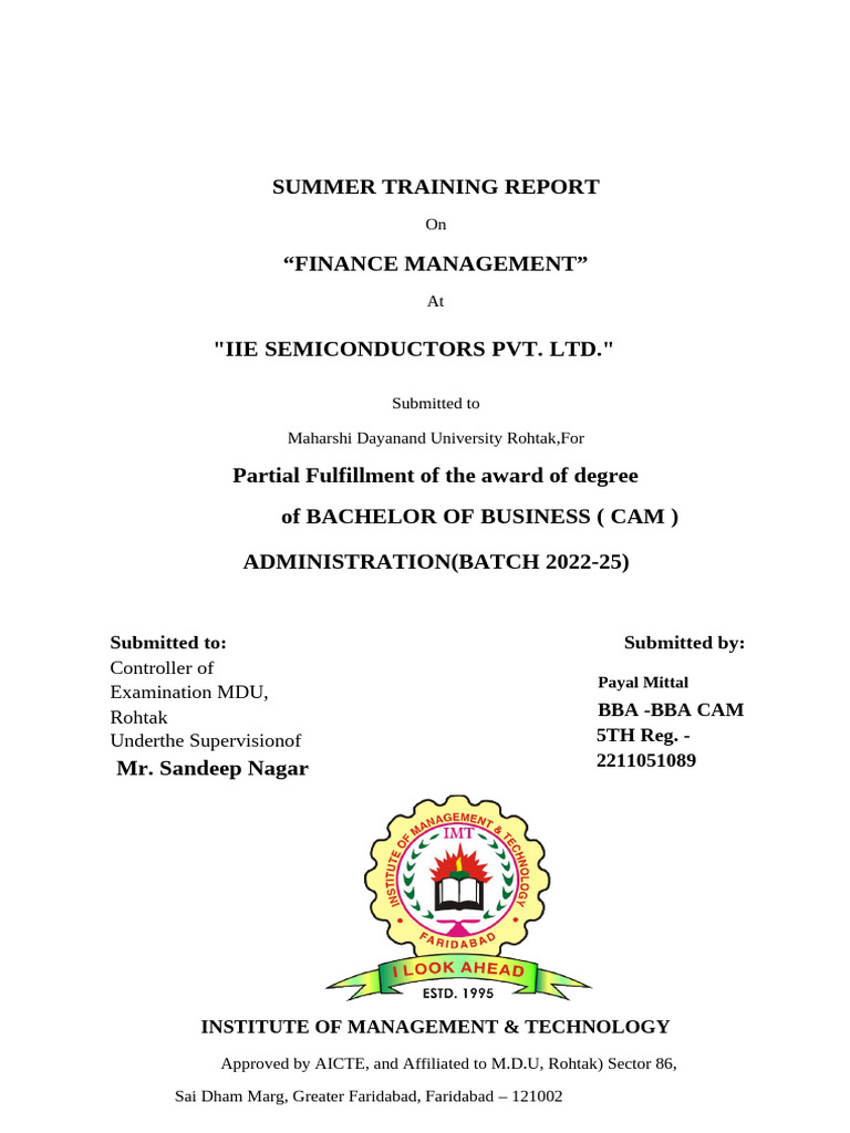 PAYAL MITTAL FILE On Finance | PDF | Analytics | Decision Making