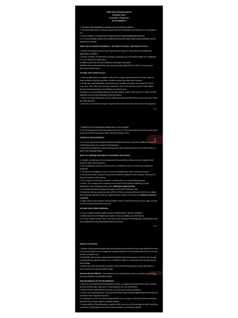 Economics Full Half Yearly Chapters PDF Notes | PDF