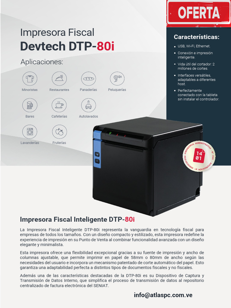 Devtech DTP-: Impresora Fiscal | PDF | Impresora (Computación) | USB
