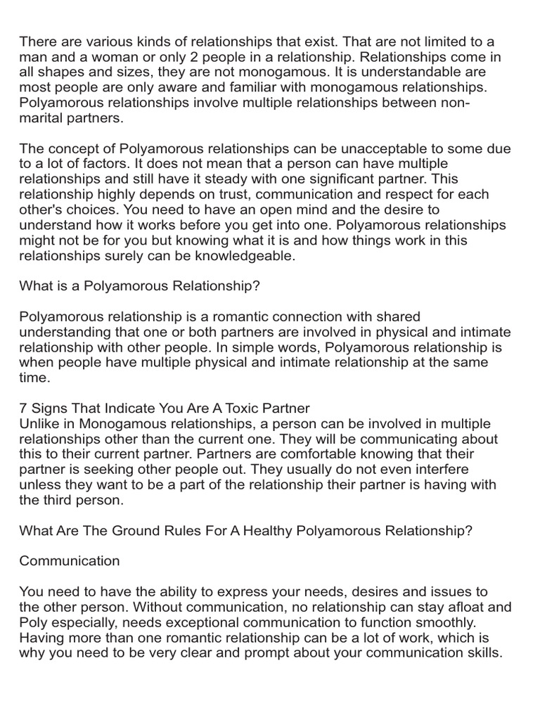 What Is A Polyamorous Relationship | PDF | Self-Improvement