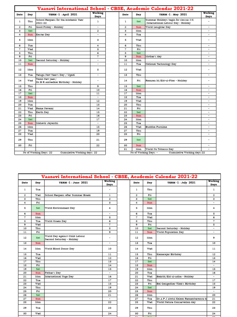 Academic - Calendar Calander | PDF | Observances | Festival