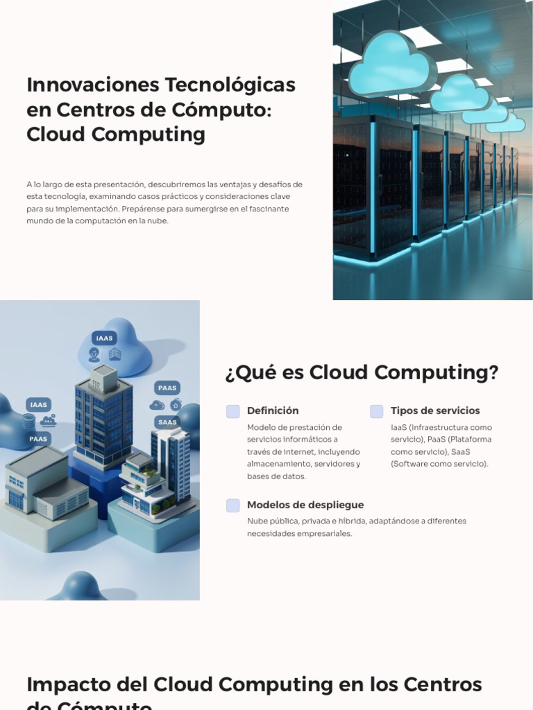 Innovaciones Tecnologicas en Centros de Computo Cloud Computing | PDF ...